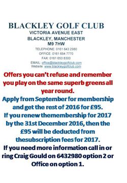 Blackley Golf Club :: Visitor Index